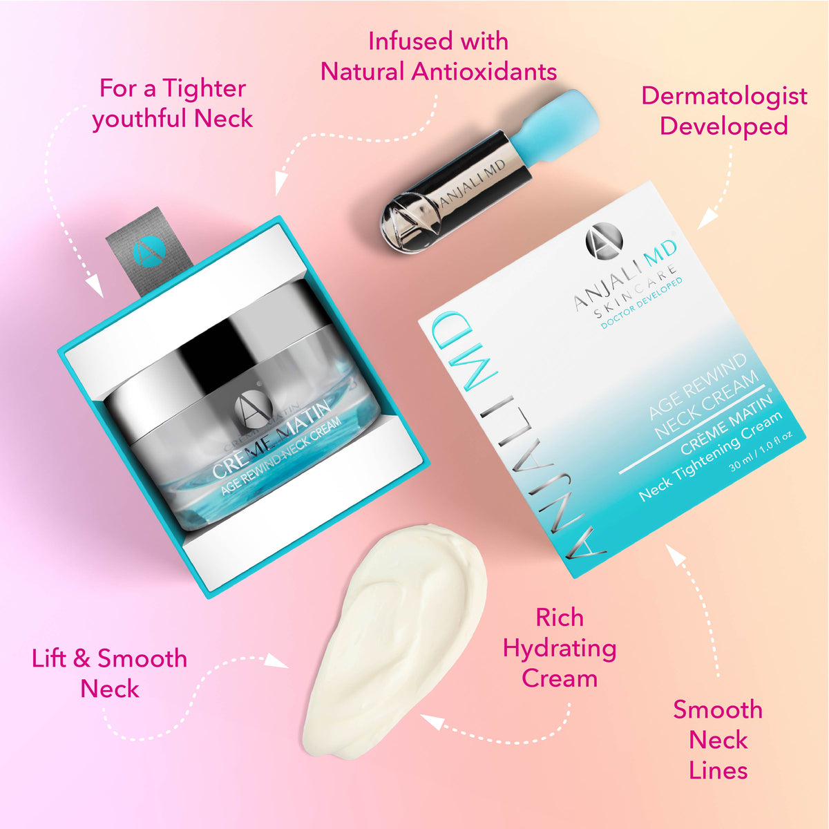 Age Rewind Neck Cream - Lift your Sagging Neck - ANJALI MD Skincare